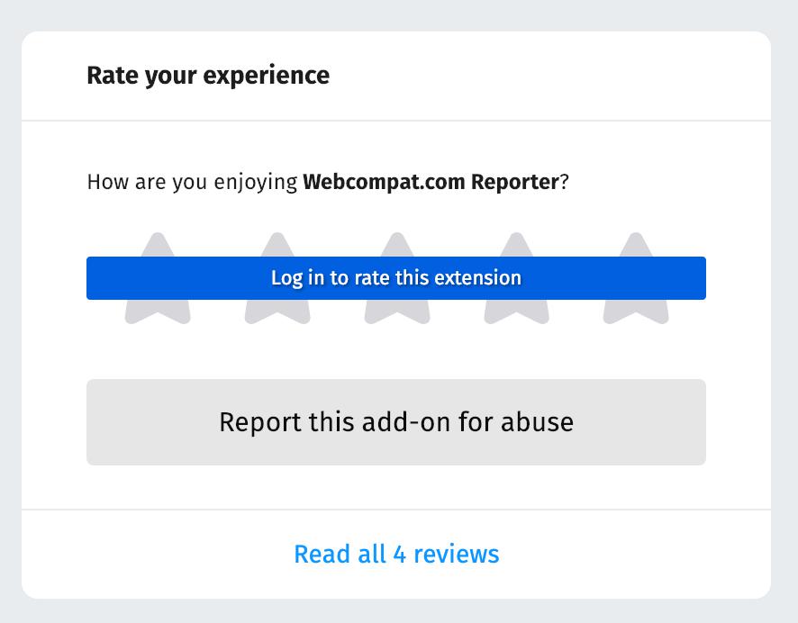 addons.mozilla.org - rate addon is broken for FF v52 · Issue #21185 · webcompat/web-bugs · GitHub