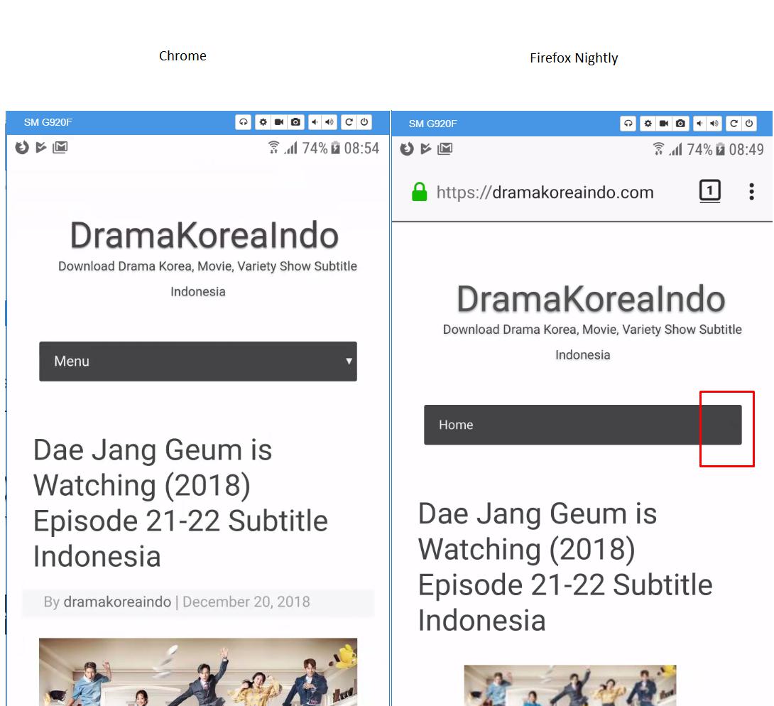 Arrow Icon Missing From Drop Down Menu Button · Issue 23162 · Webcompat