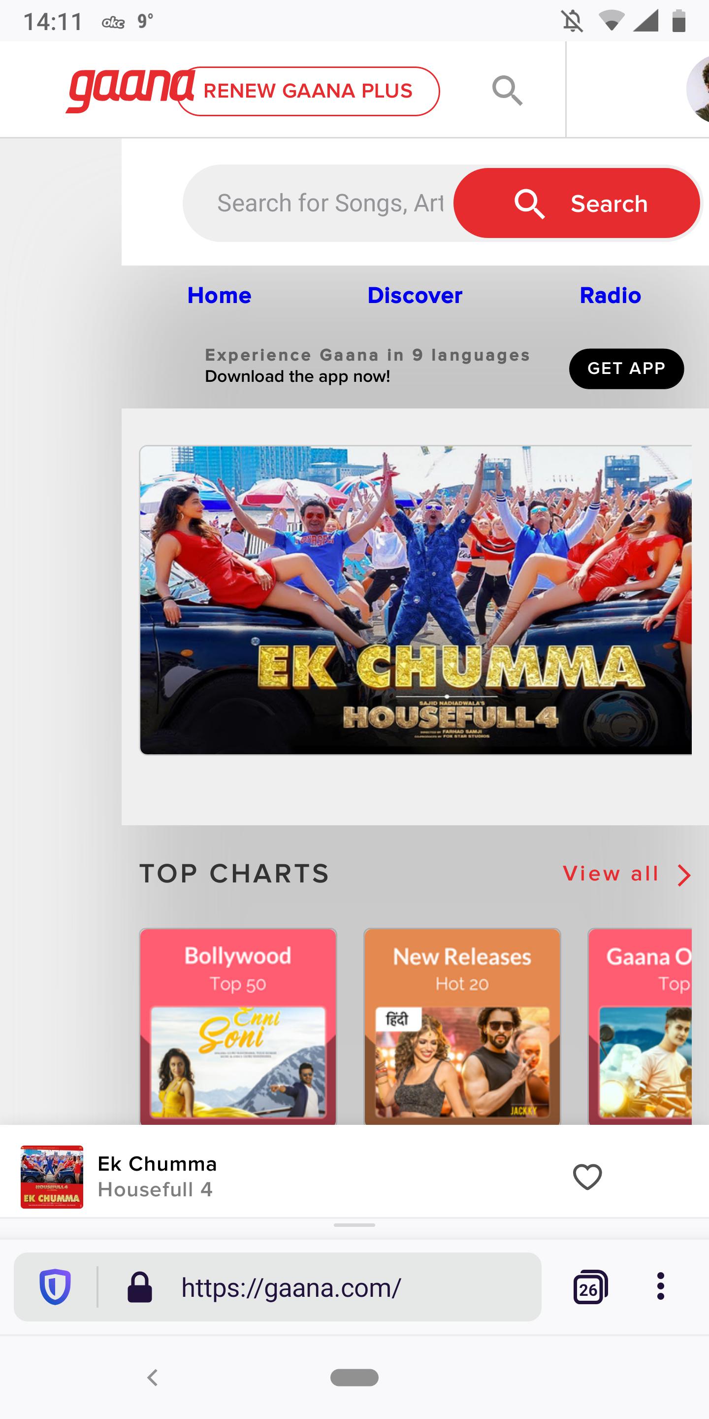 gaana.com - desktop site instead of mobile site · Issue #41682 · webcompat/web-bugs · GitHub
