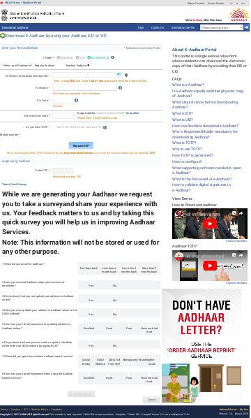 eaadhaar.uidai.gov.in - desktop site instead of mobile site · Issue ...