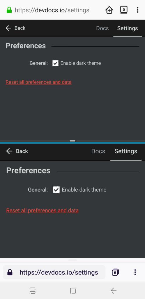 devdocs.io - The preferences (eg. dark mode) doesn't get saved · Issue #31860 · webcompat/web ...