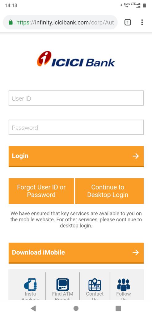 infinity.icicibank.com - site is not usable · Issue #36520 · webcompat/web-bugs · GitHub