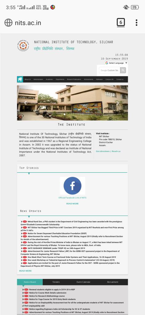 www.nits.ac.in - desktop site instead of mobile site · Issue #39822 · webcompat/web-bugs · GitHub