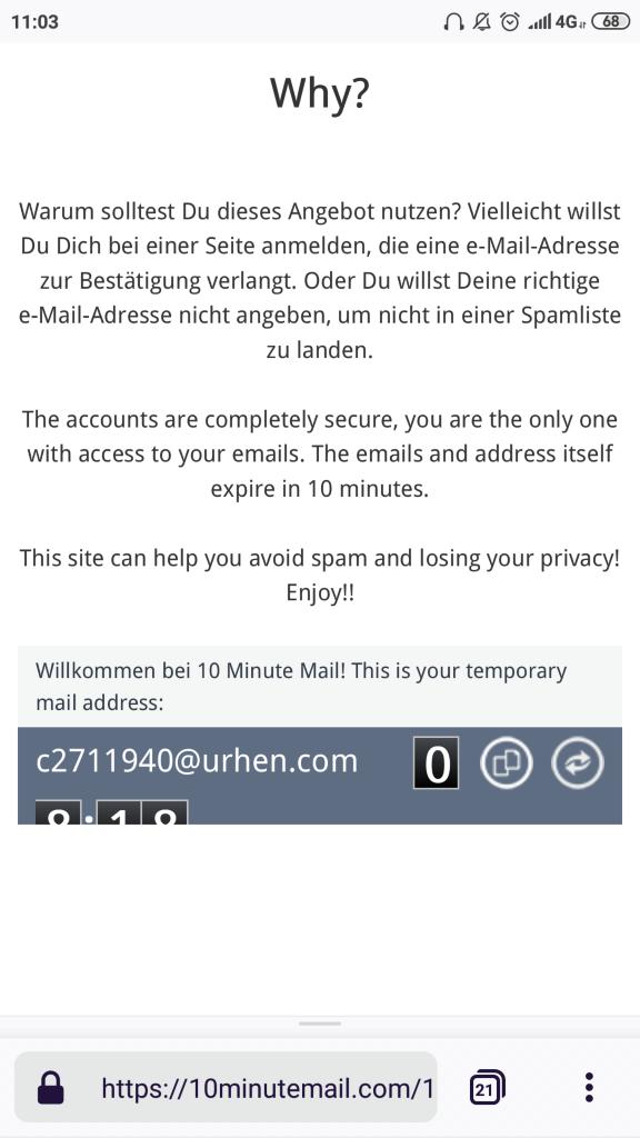 10minutemail.com - White box on the bottom of the screen · Issue #41076 · webcompat/web-bugs ...
