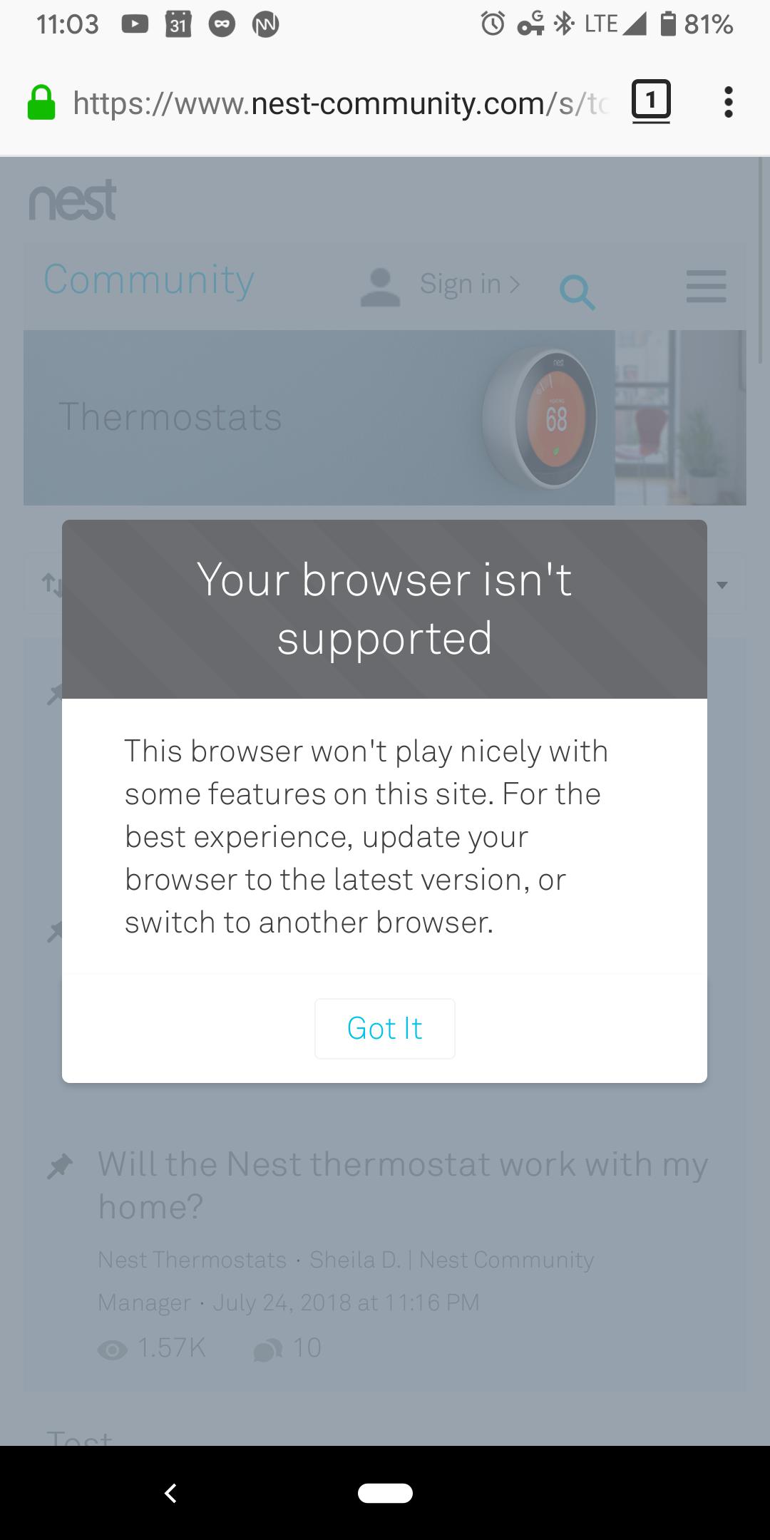 www.nest-community.com - Firefox browser is not supported · Issue ...