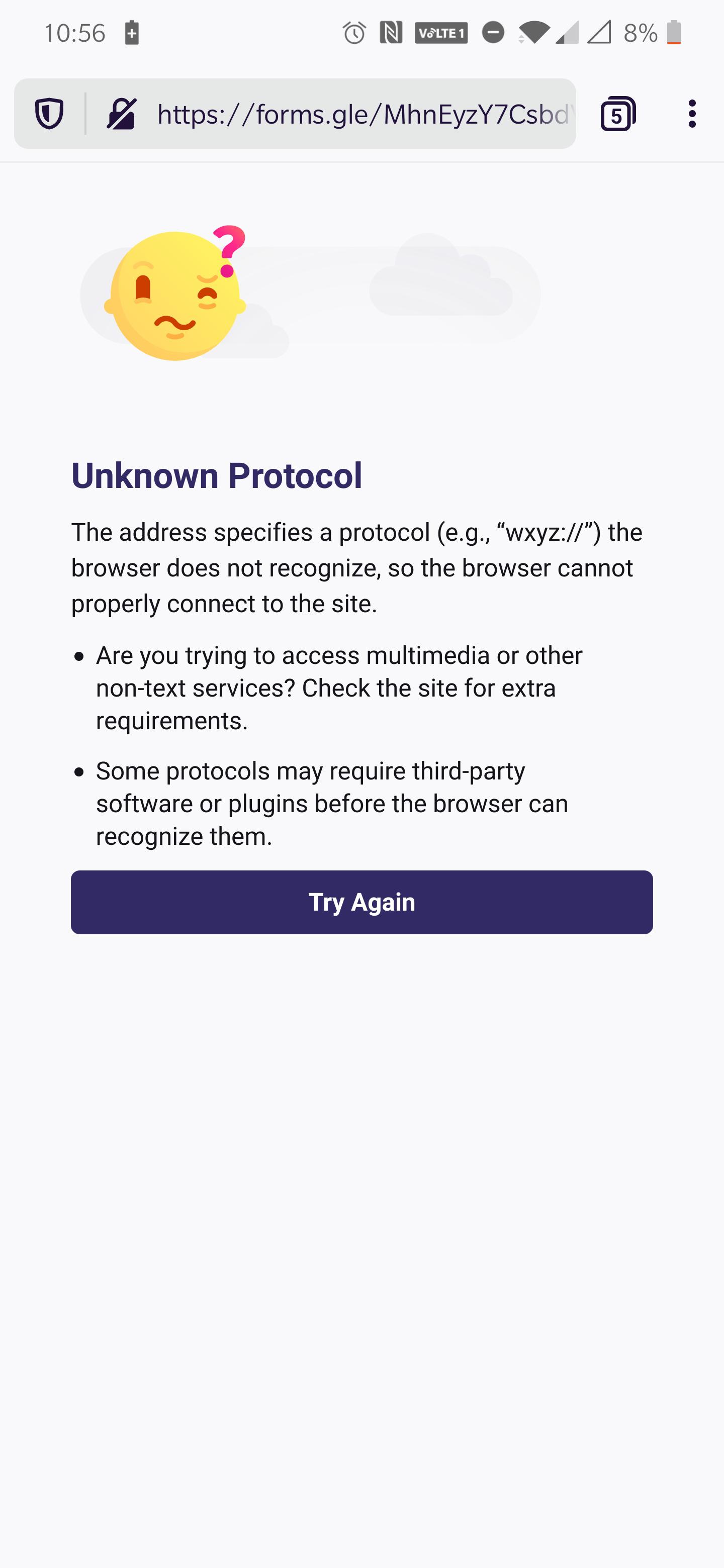 forms.gle - site is not usable · Issue #48367 · webcompat/web-bugs · GitHub