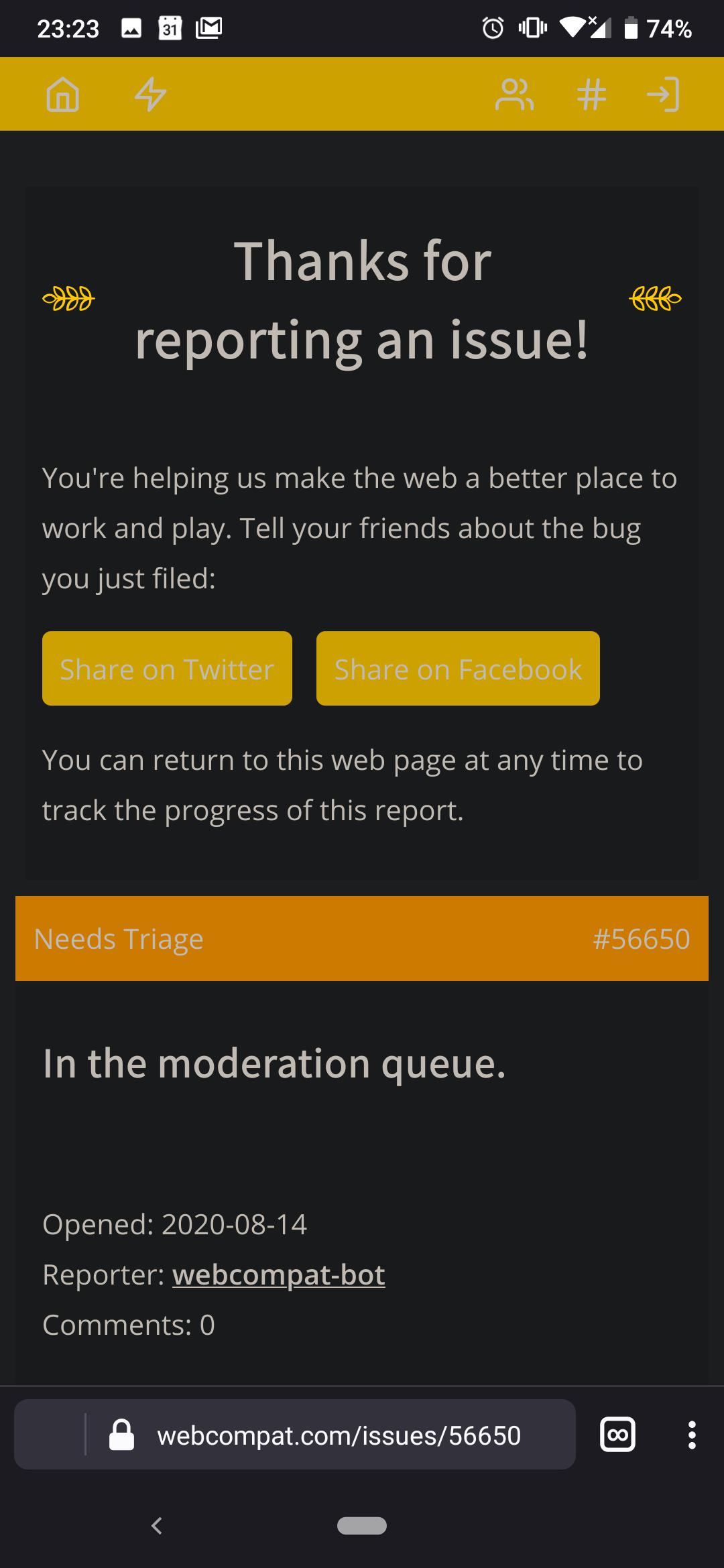 webcompat.com - see bug description · Issue #56651 · webcompat/web-bugs · GitHub