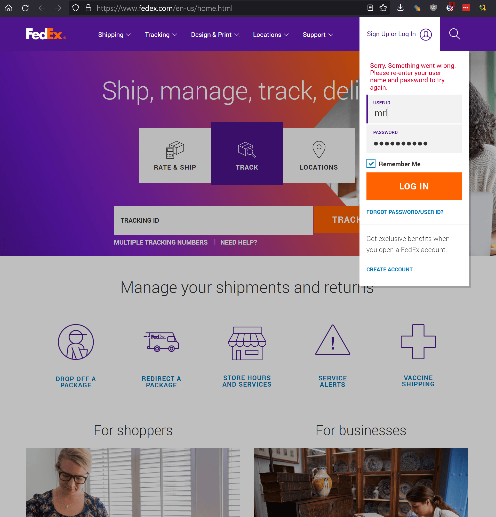 www.fedex.com - see bug description · Issue #90051 · webcompat/web-bugs · GitHub