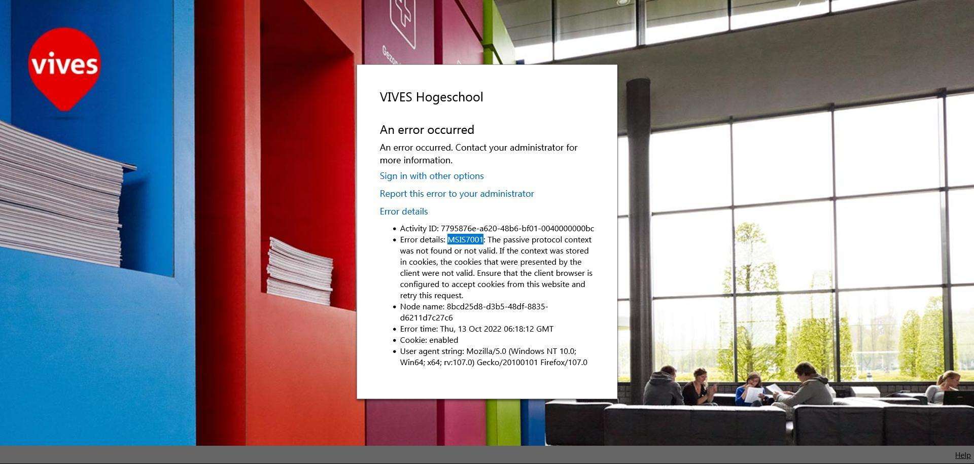 adfs.vives.be - site is not usable · Issue #112257 · webcompat/web-bugs · GitHub