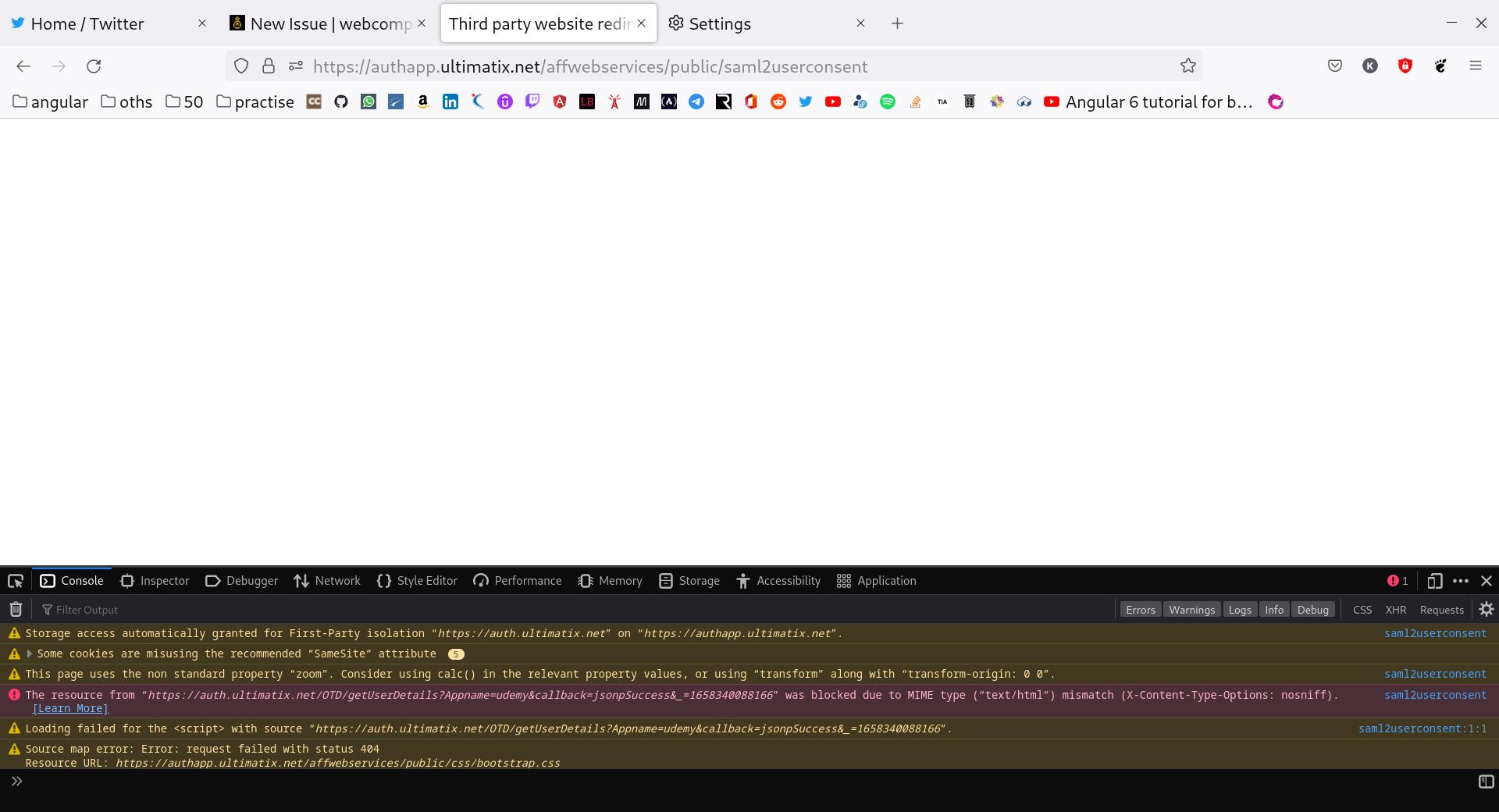 authapp.ultimatix.net - see bug description · Issue #107696 · webcompat/web-bugs · GitHub