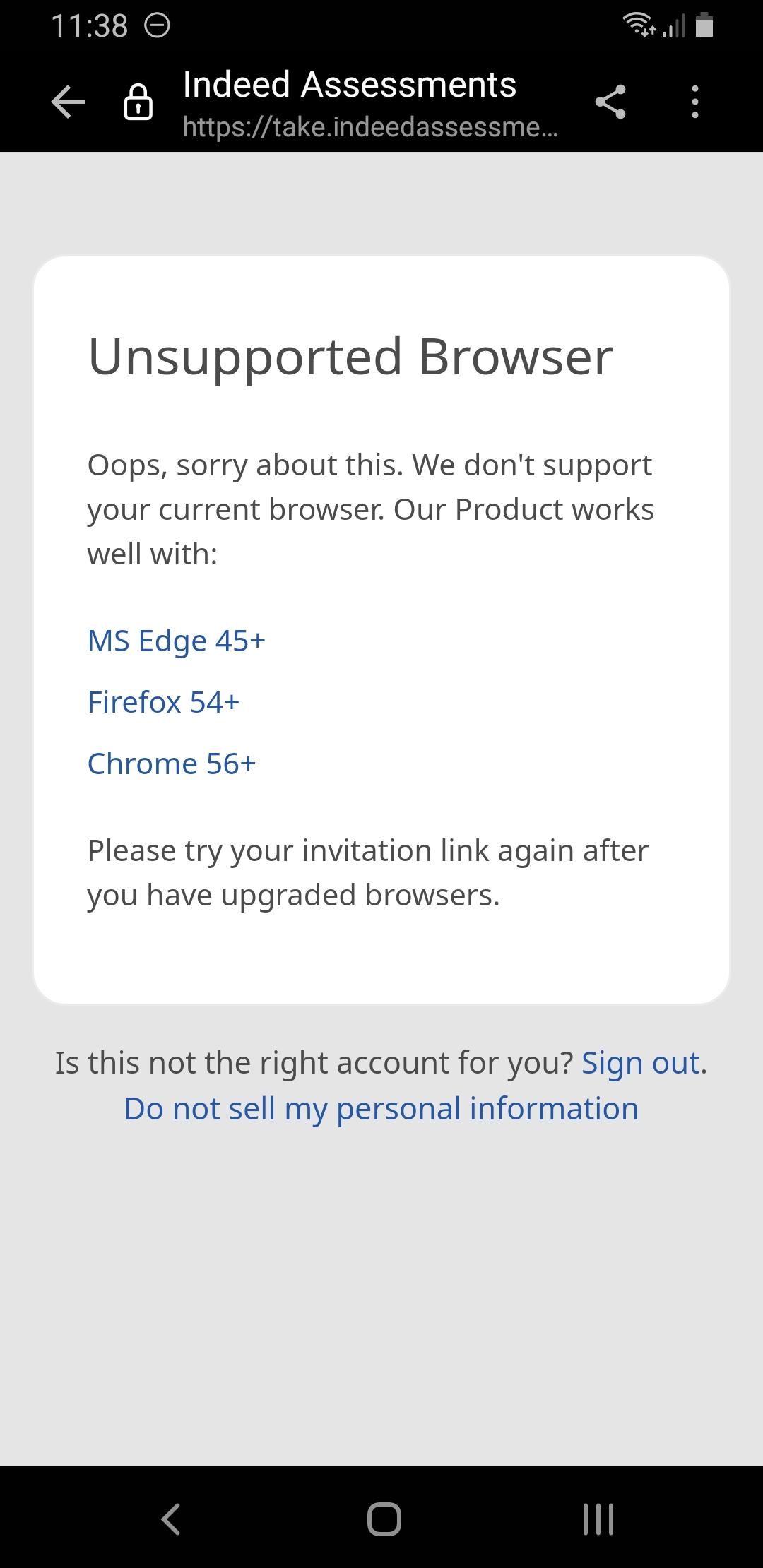 take.indeedassessments.com - site is not usable · Issue #109871 · webcompat/web-bugs · GitHub