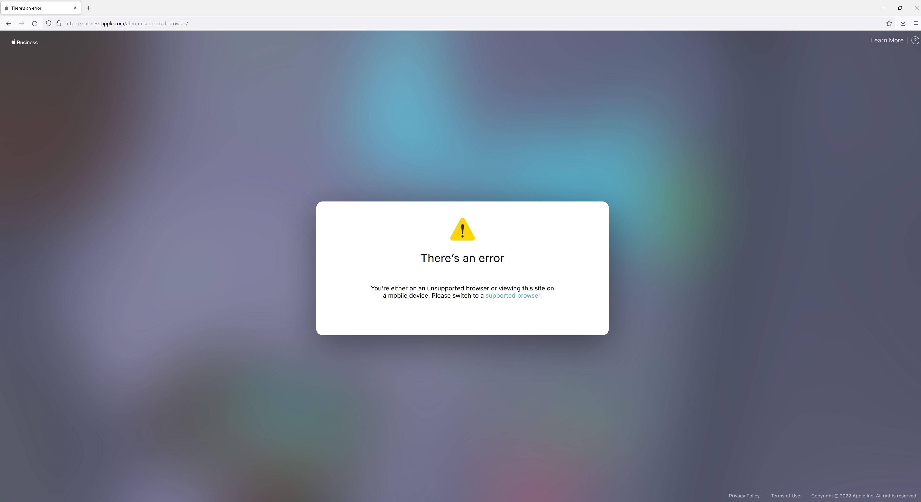 business.apple.com - site is not usable · Issue #109188 · webcompat/web-bugs · GitHub