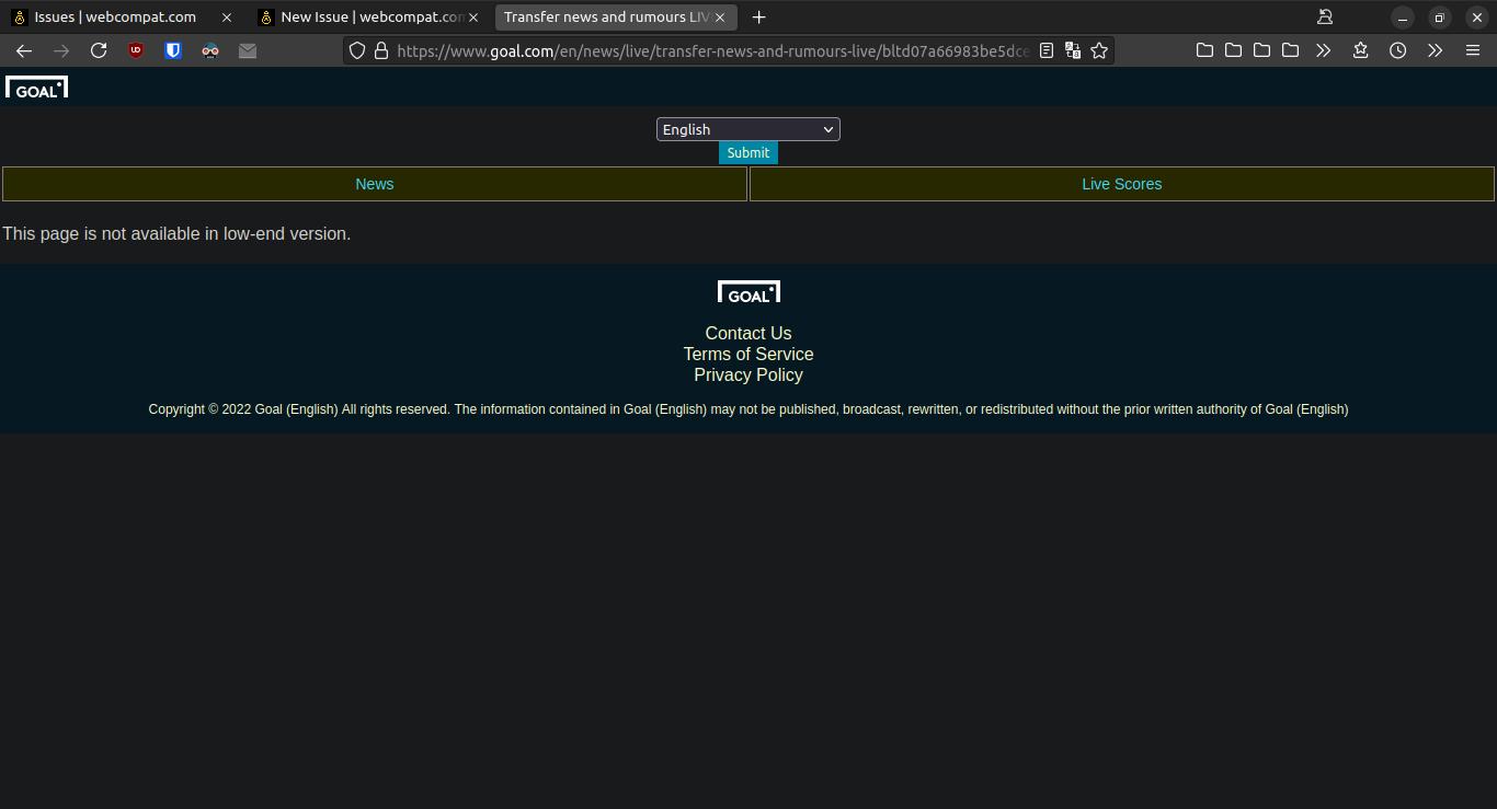 Site Is Not Usable · Issue 109935 · Webcompatweb Bugs 