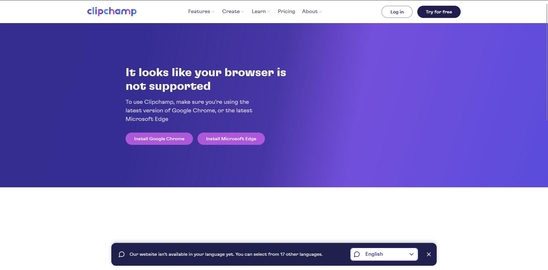app.clipchamp.com - site is not usable · Issue #111268 · webcompat/web-bugs · GitHub