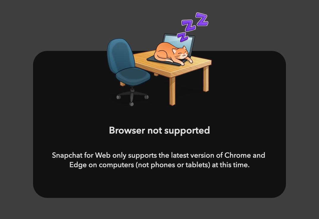 web.snapchat.com - site is not usable · Issue #116441 · webcompat/web-bugs · GitHub