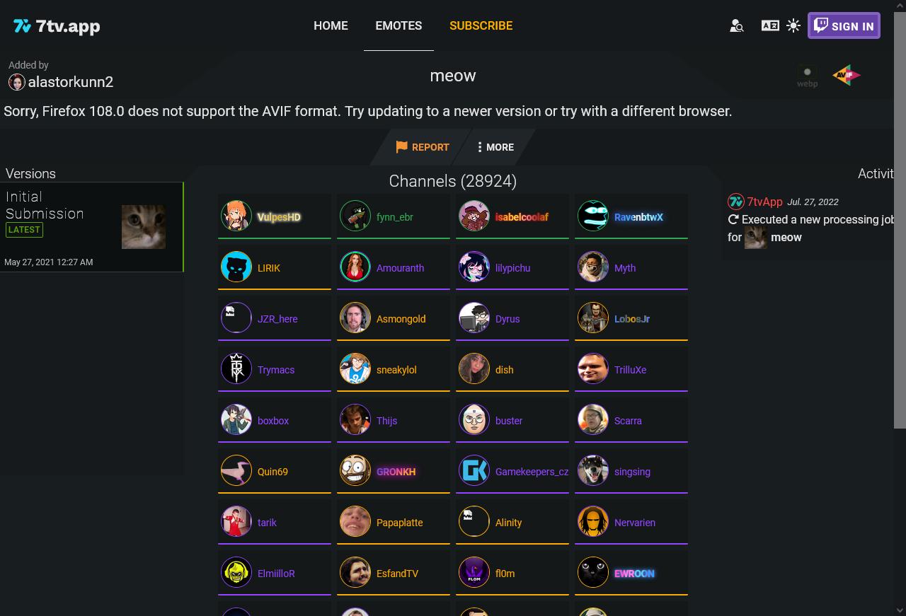 7tv.app - AVIF format not supported · Issue #116297 · webcompat/web-bugs · GitHub