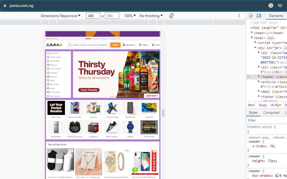 jumia.com.ng - desktop site instead of mobile site · Issue #128618 · webcompat/web-bugs · GitHub