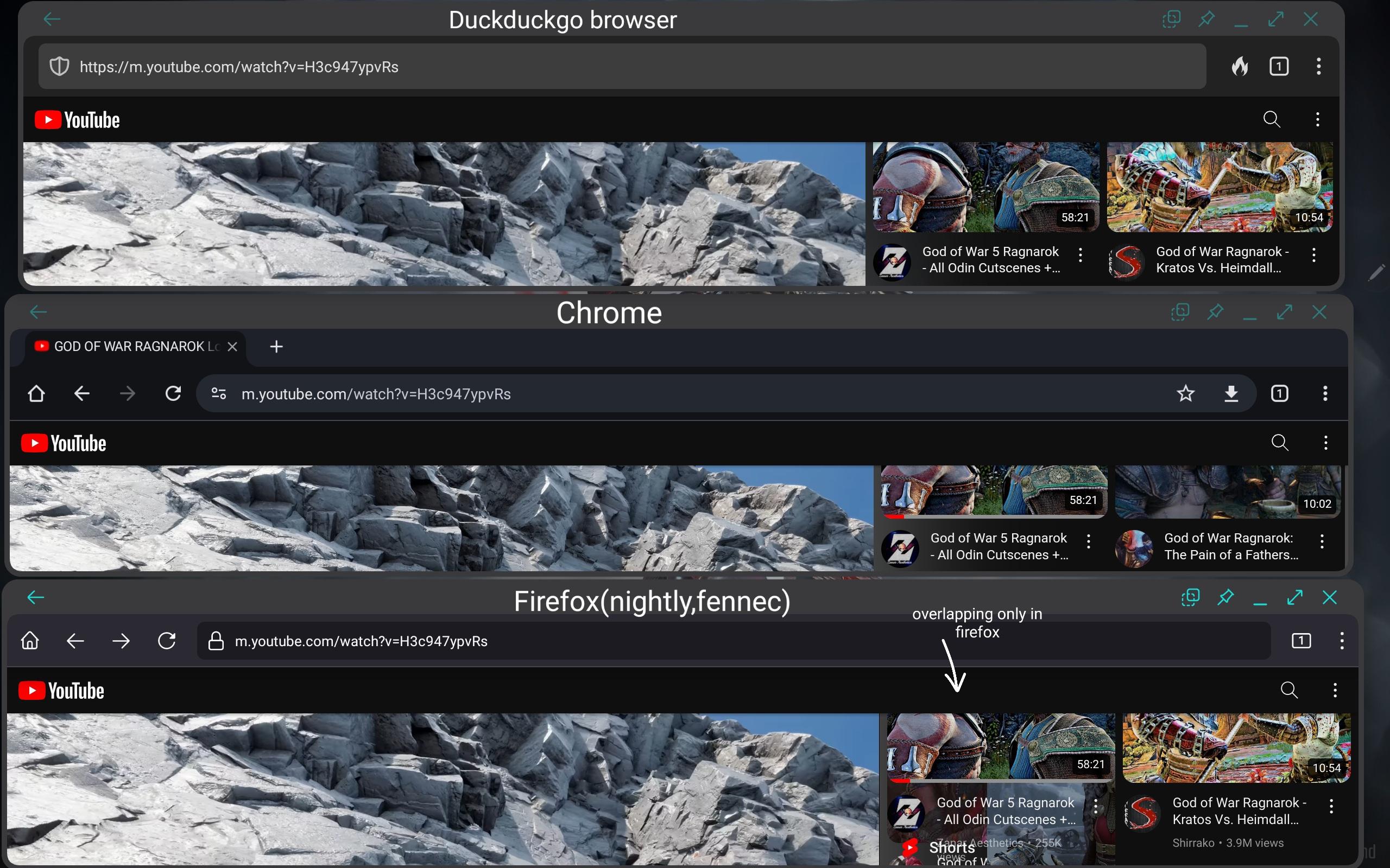 youtube.com - Thumbnails overlapping with one another · Issue #131213 · webcompat/web-bugs · GitHub