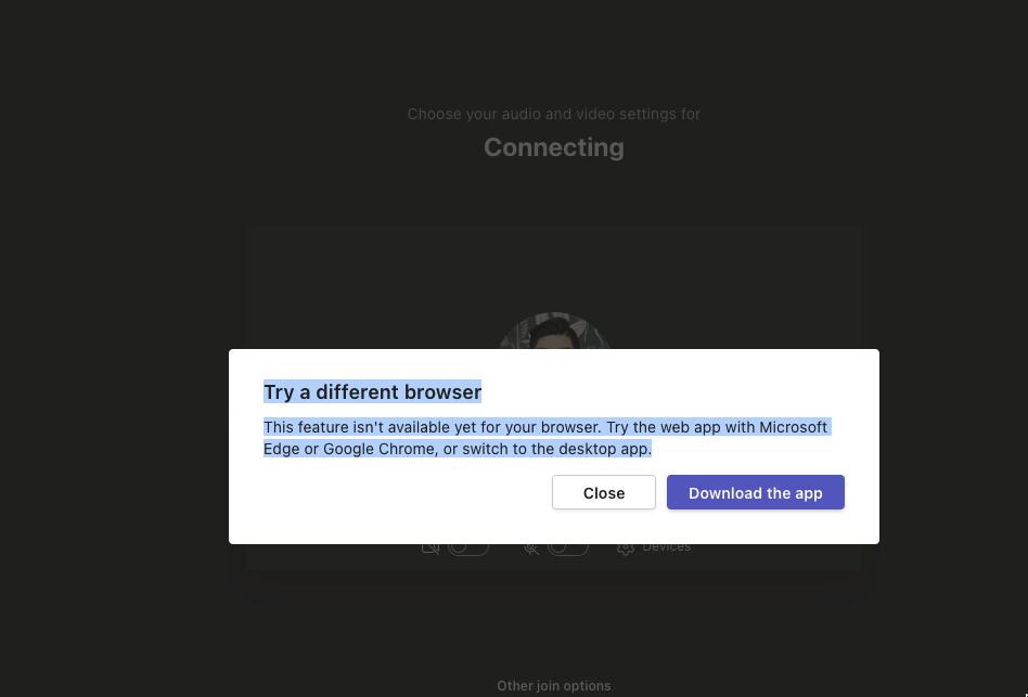 teams.microsoft.com - see bug description · Issue #119480 · webcompat/web-bugs · GitHub