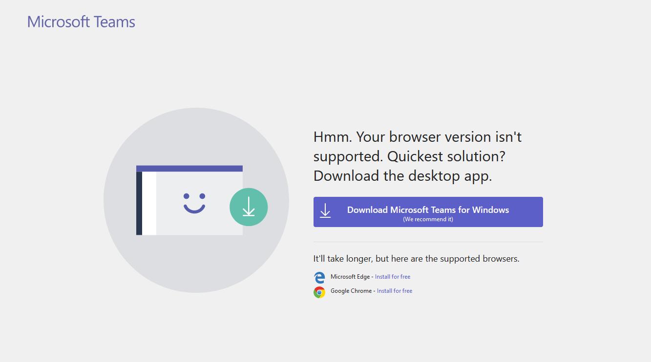 teams.live.com - site is not usable · Issue #119159 · webcompat/web-bugs · GitHub