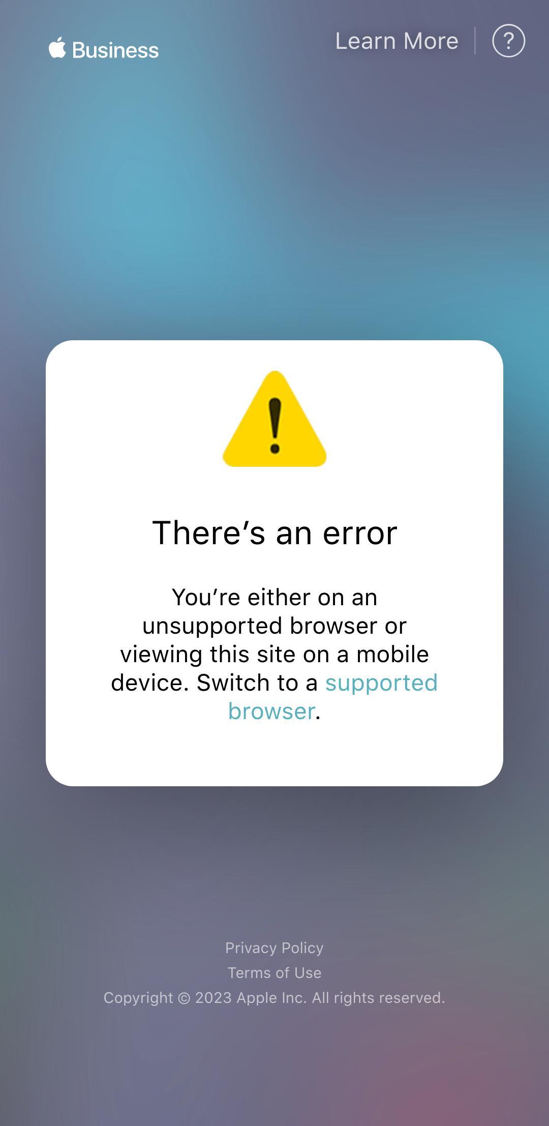 business.apple.com - site is not usable · Issue #120470 · webcompat/web-bugs · GitHub