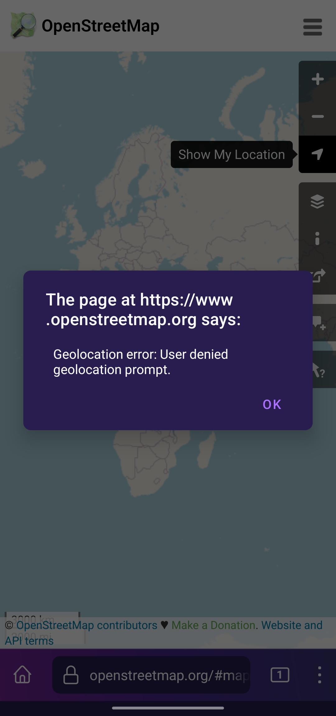 Geolocation Error When Trying To Enable Approximate Location · Issue