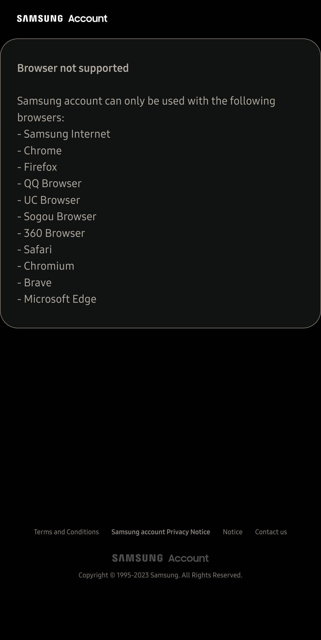 us.account.samsung.com - site is not usable · Issue #122213 · webcompat/web-bugs · GitHub