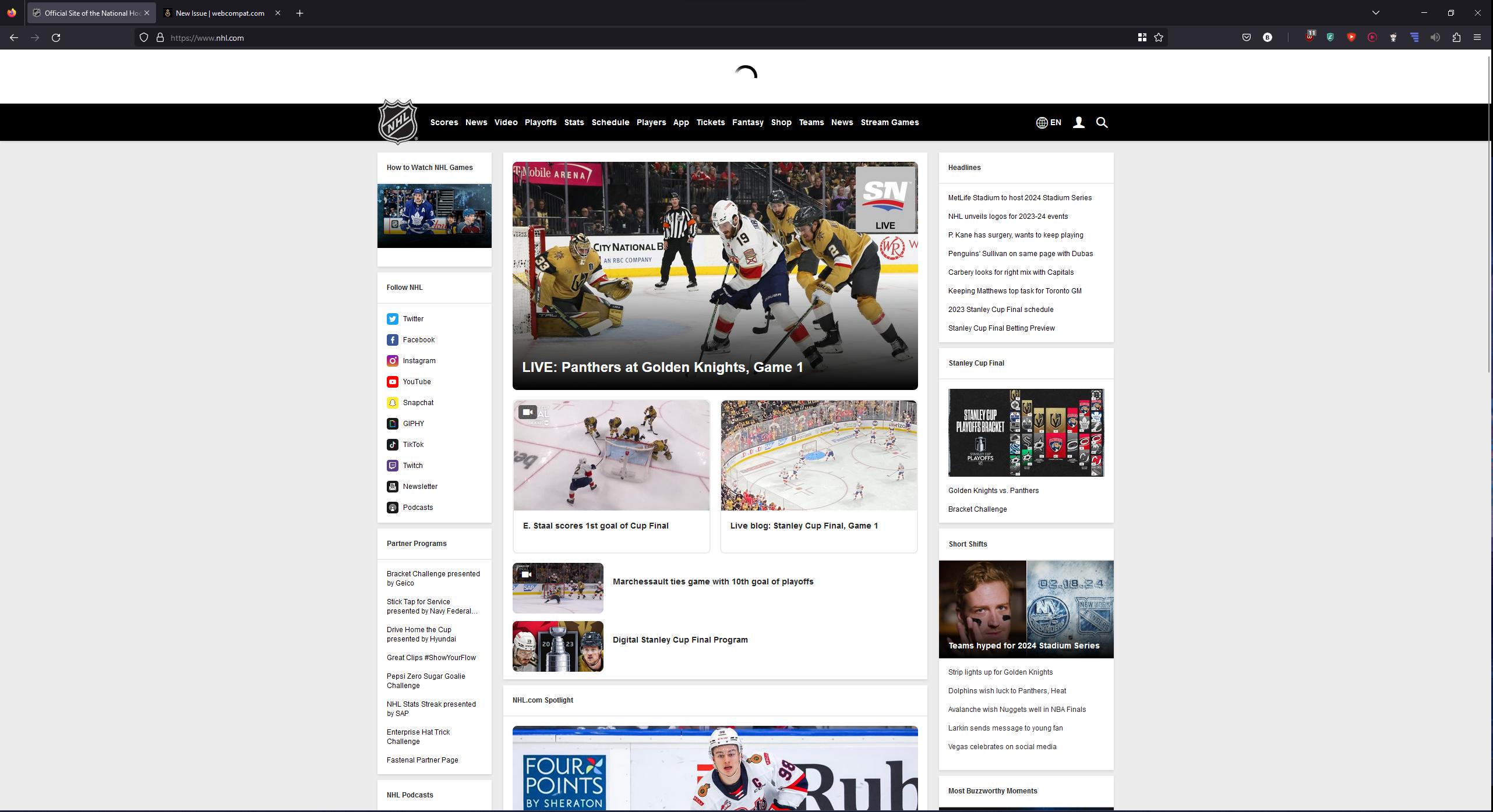 www.nhl.com - design is broken · Issue #123216 · webcompat/web-bugs · GitHub