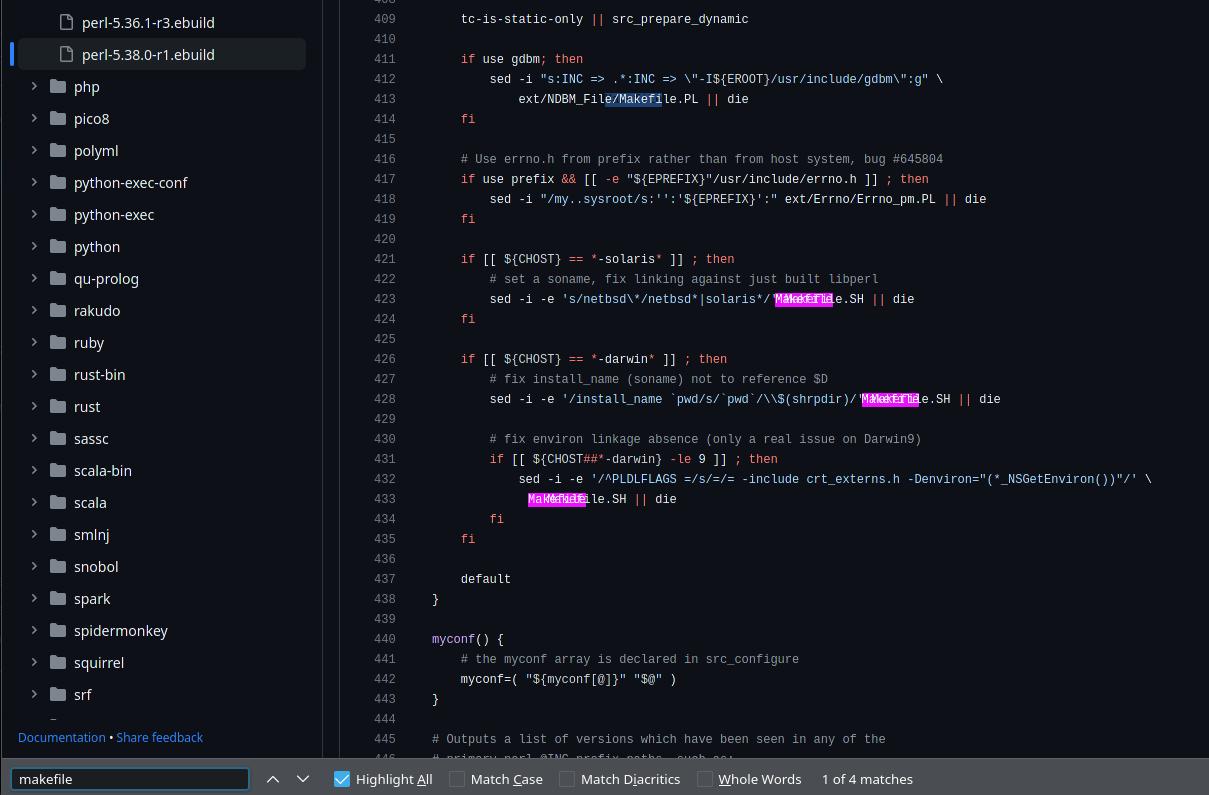 github.com - "Highlight all" renders searched word broken when using the "Find in page" feature ...