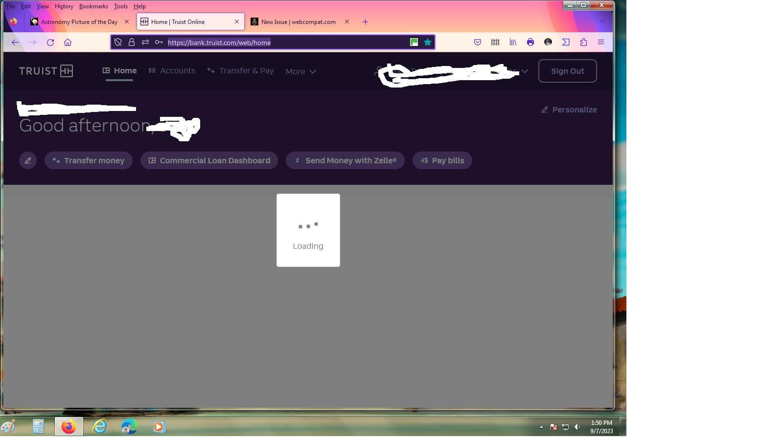 bank.truist.com - site is not usable · Issue #126807 · webcompat/web-bugs · GitHub