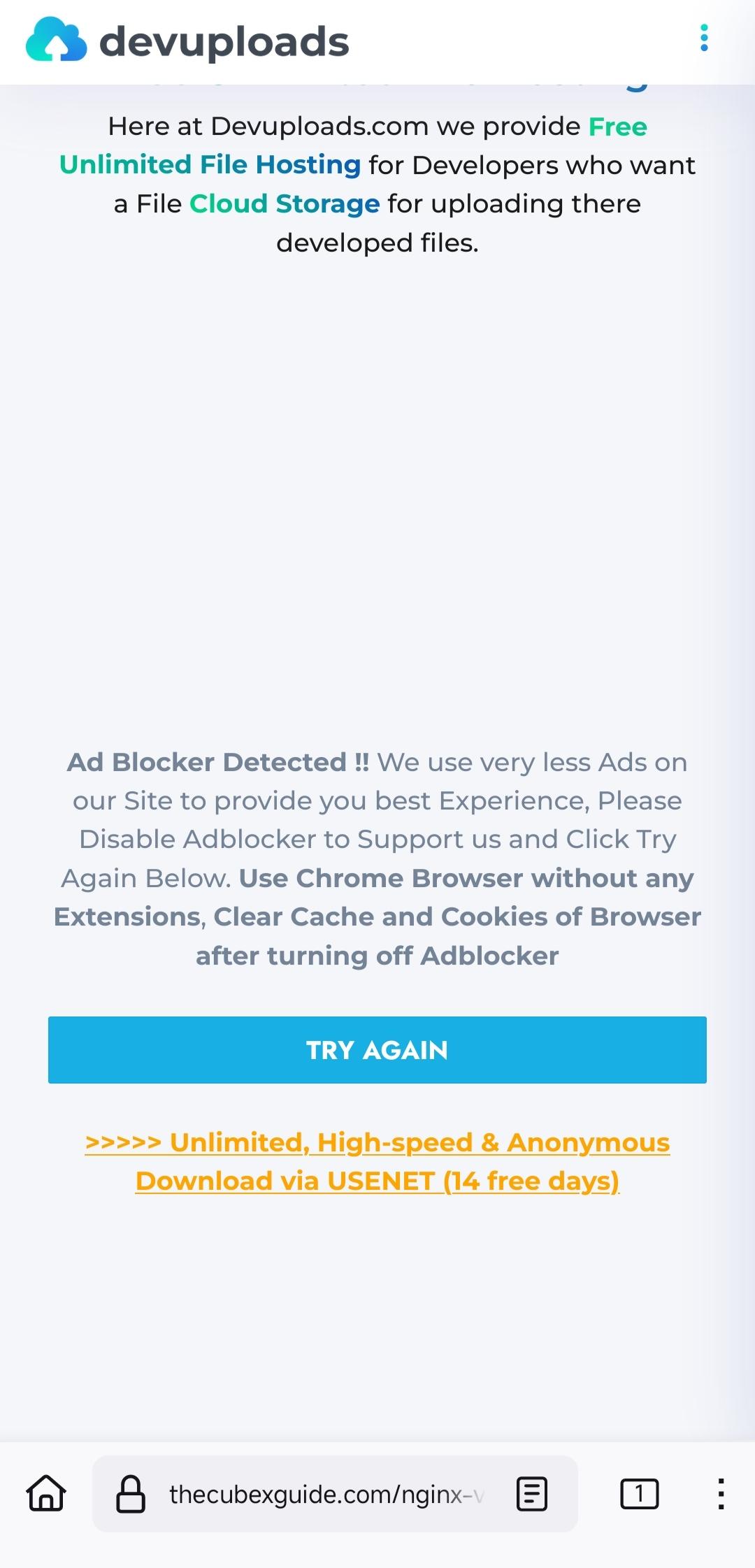devuploads.com - Download link is not generated and a message appears instead · Issue #136293 ...