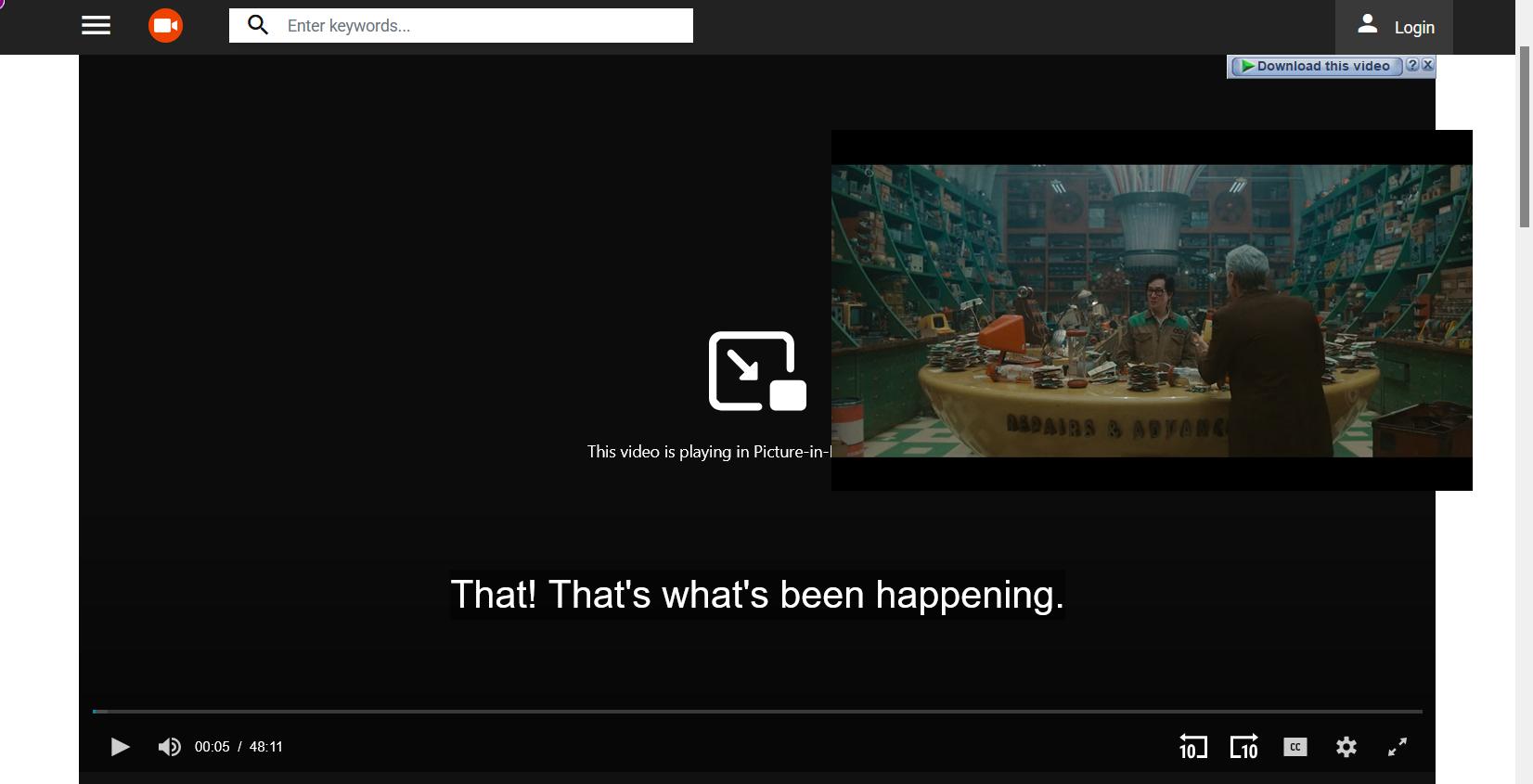 actvid.rs - Subtitles are not centered inside the PiP window · Issue #154485 · webcompat/web ...